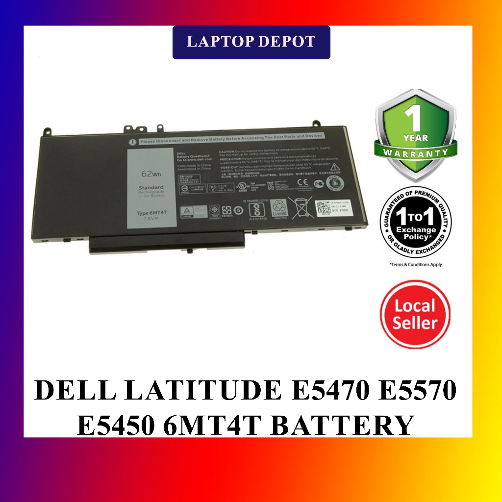 Dell Latitude E5470 E5570 E5450 Precision 3510 6MT4T 7.6V 62Wh Original ...