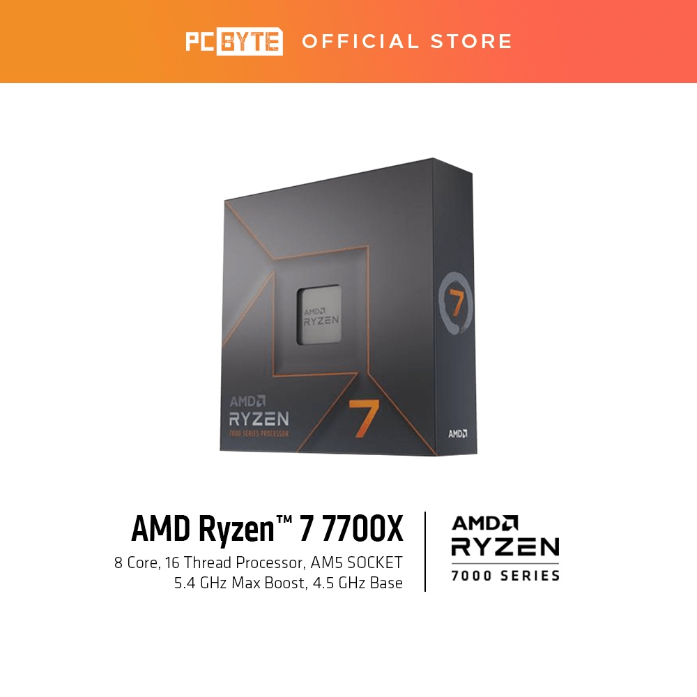 AMD Ryzen™ 7 7700X Desktop PC Processor [8 Core/16 Threads 4.5GHz/5 ...