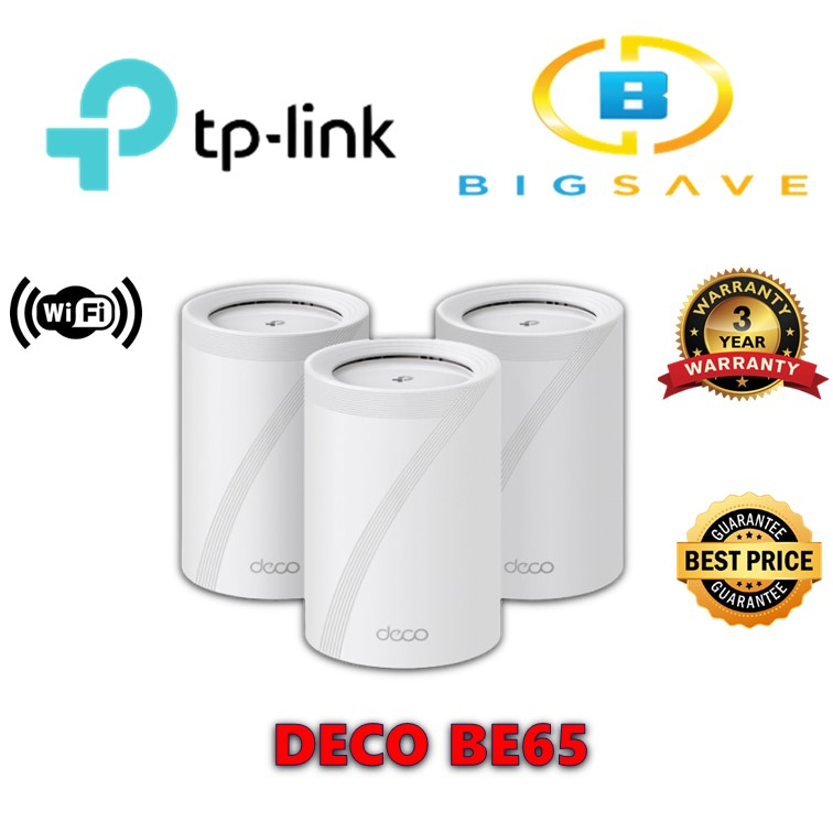 TP-LINK DECO BE65 BE11000 WHOLE HOME MESH WIFI 7 SYSTEM ( 3PACK / 2PACK ...