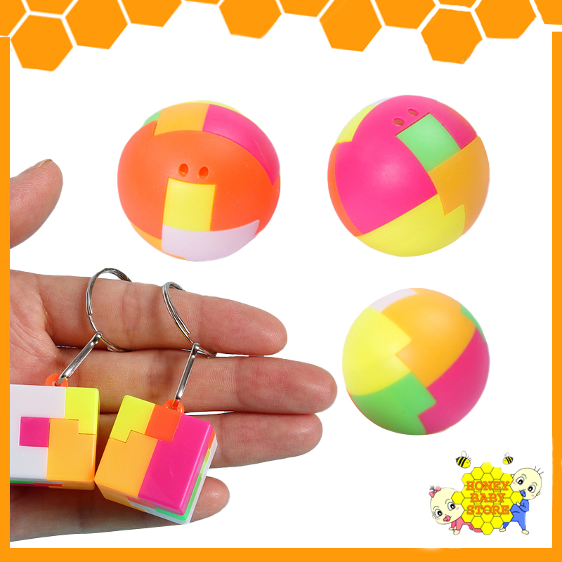 Children's Intellectual Rubic Cube Puzzle 6Pcs Assembled Cube Keychain ...