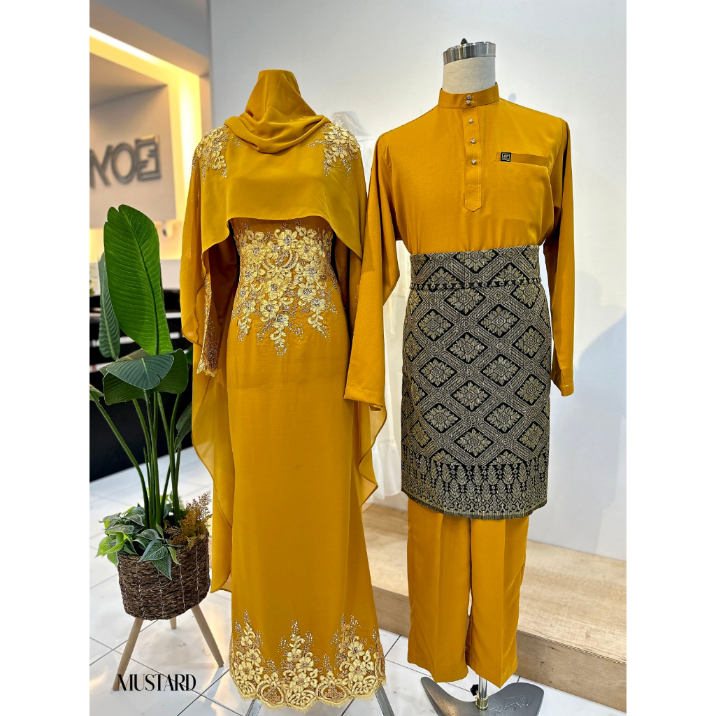 7 𝐈𝐓𝐄𝐌 - 𝟏 𝐇𝐀𝐑𝐆𝐀 Bridal Set DRESS ASTIANA In MUSTARD | Nikah Kahwin ...