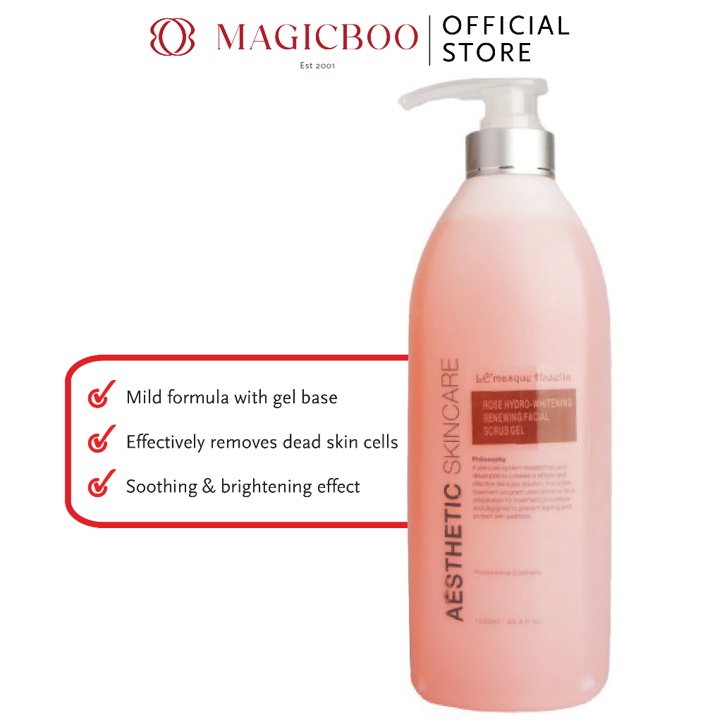 Magicboo Lemasque Rose Hydro Whitening Renewing Facial Scrub Gel 1000ml ...