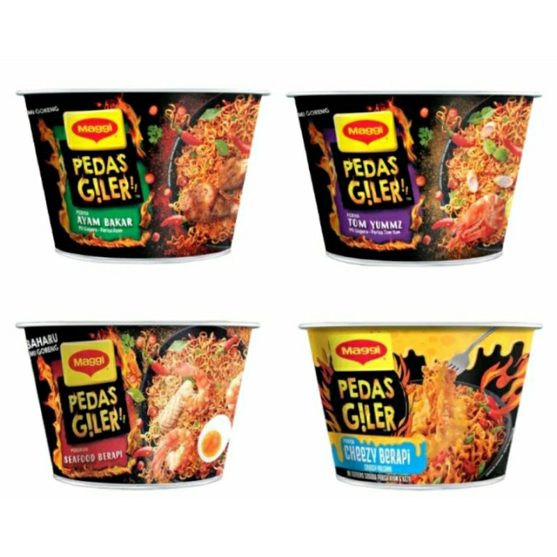MAGGI Pedas Giler Tom Yum/ Ayam Bakar / Seafood Berapi /Cheezy Berapi ...