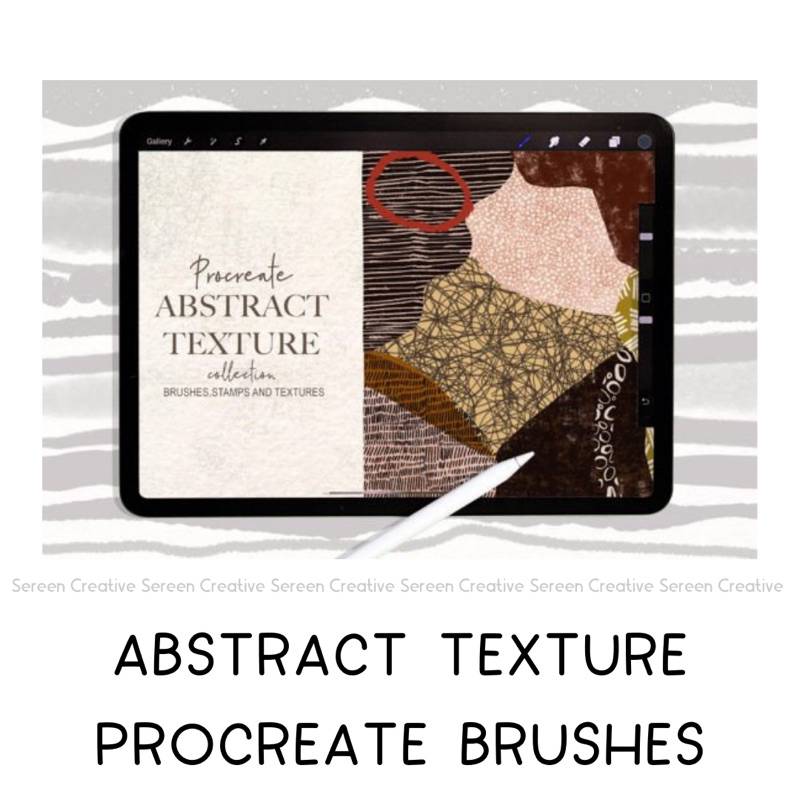 P744 Abstract Texture Kit for Procreate by Sweet Fig (Assorted brushes, seamless pattern brushes ...