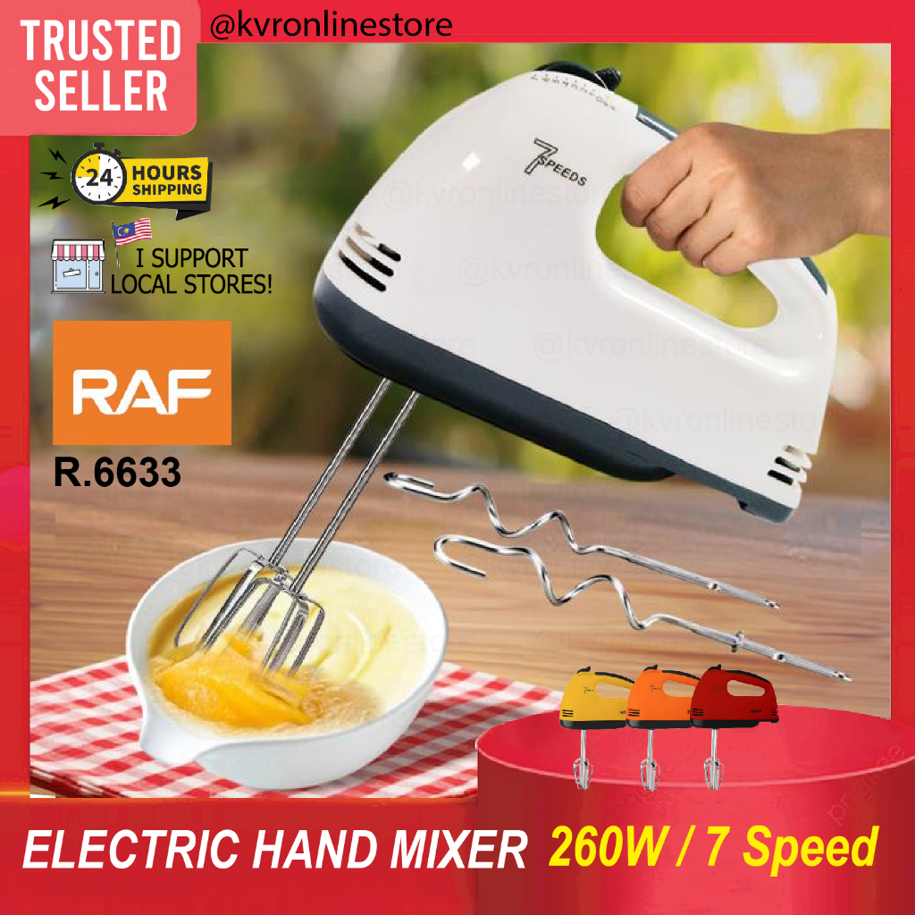 RAF/SCARLETT Electric Hand Mixer 7 Speeds Portable Handheld Baking 260W ...