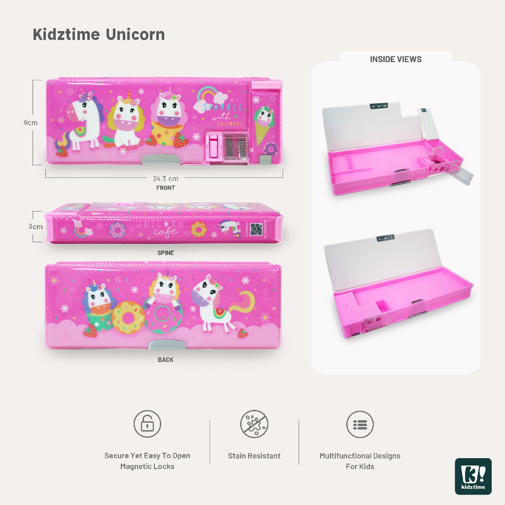 Kidztime Children Kids Cartoon Cute Design Magnetic Pencil Case Stationery Barbie Paw Patrol ...