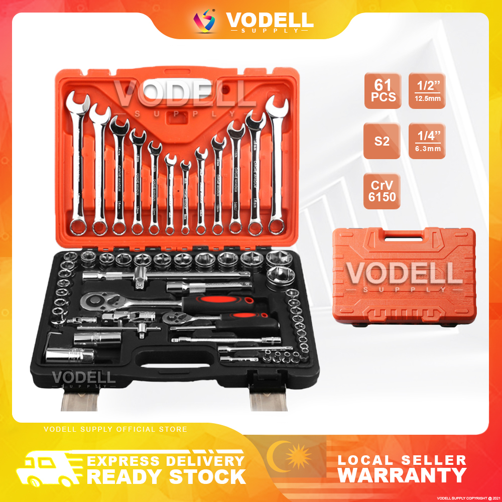 61pcs Heavy Duty Combination Socket Wrench Set Ratchet Spanner Tools ...
