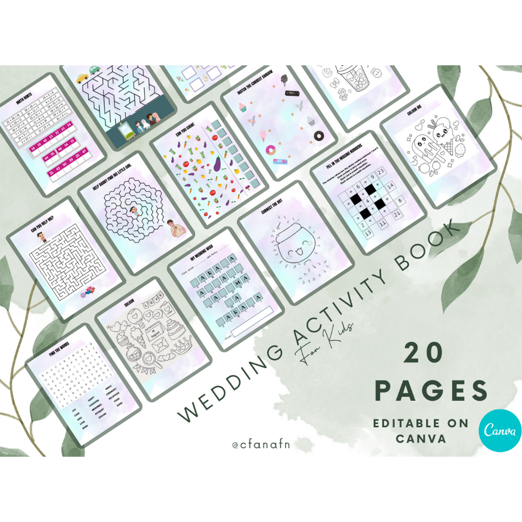 Editable Canva Template - Wedding Activity Book for Kids | Shopee Malaysia