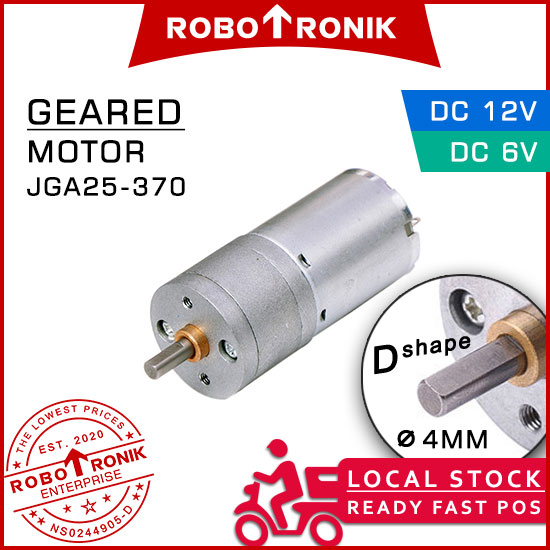 DC Geared Motor GA25 (370) 25mm 12V 6V Gear High Torque | Shopee Malaysia