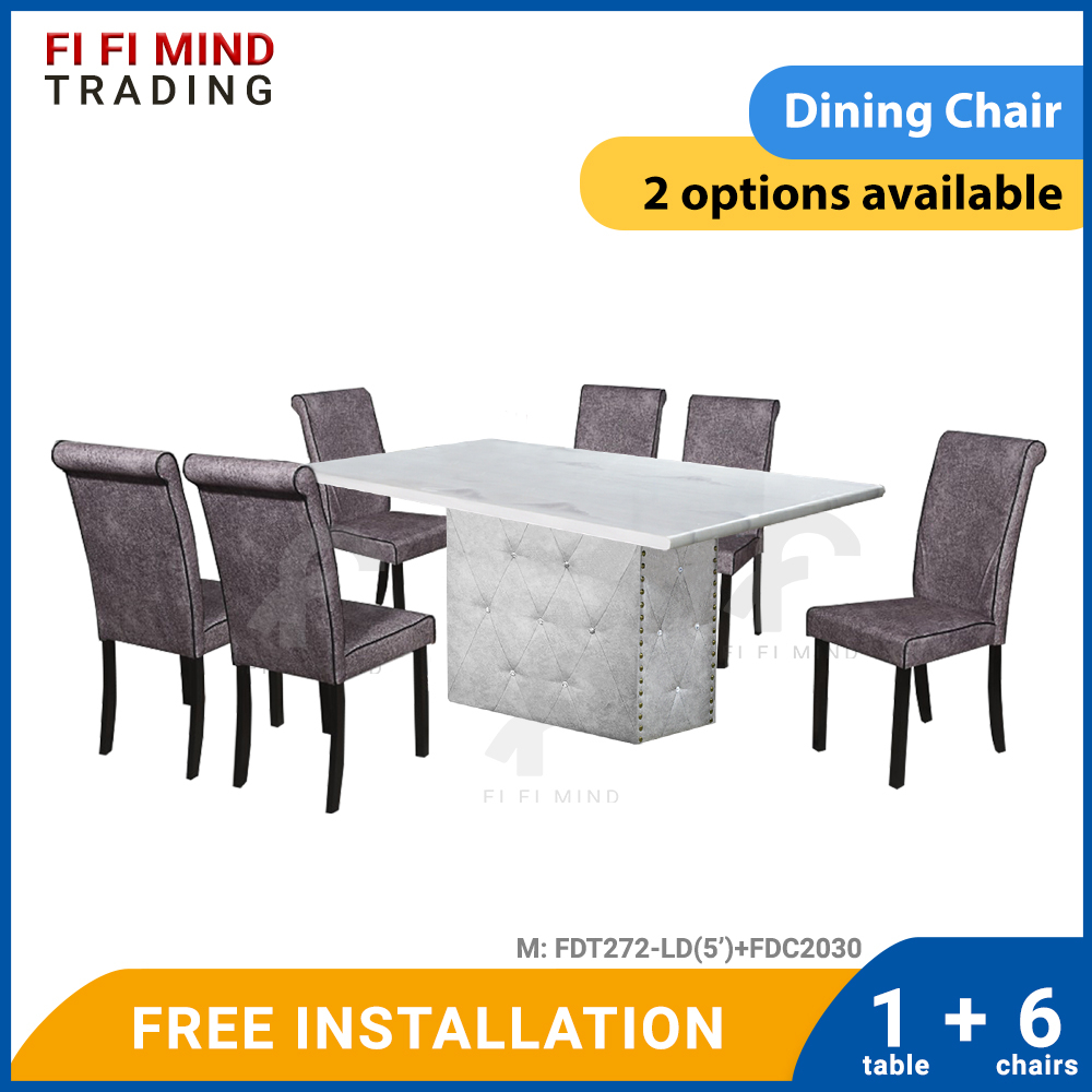 Verican Marble Dining Table Set/ Dining Table 6 Seater/ Meja Makan 6 ...