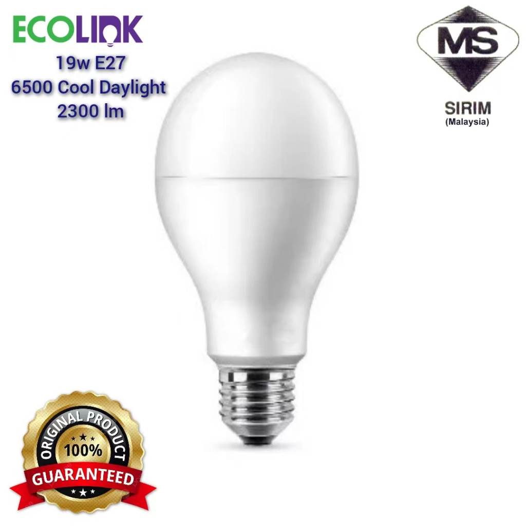 ECOLINK Led Bulb 19w E27 6500k(Cool Daylight) | Shopee Malaysia