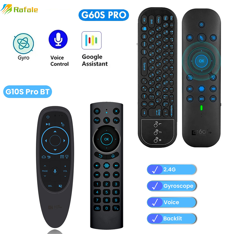 G60S Pro Bt Voice Remote Control 2.4G Wireless G10s Pro BT Gyroscope Ir Learning For Android TV ...