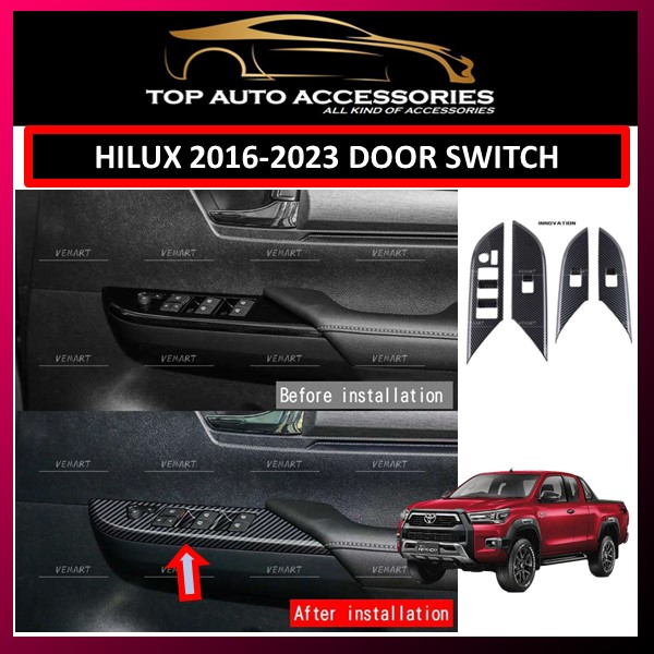 HILUX REVO, ROCCO INTERIOR CARBON FIBER GARNISH DOOR HANDLE SWITCH ...