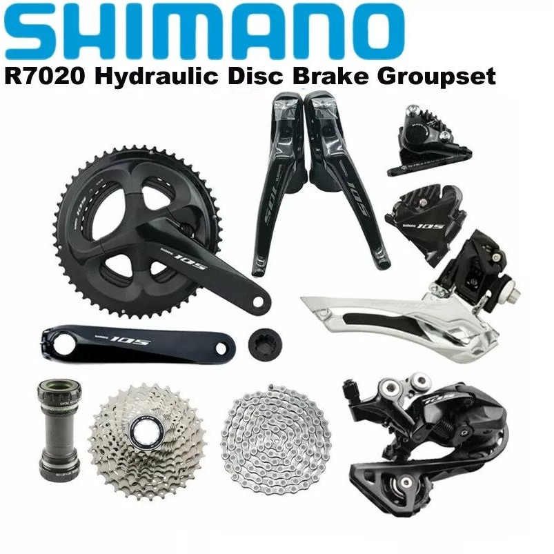Original Shimano 105 R7020 R7070 2x11S Hydraulic DISC BRAKES Groupset ...