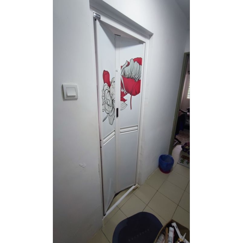 PINTU TANDAS BI FOLD MUDAH LIPAT VITALLY / BIFOLD TOILET DOOR CURTAIN ...
