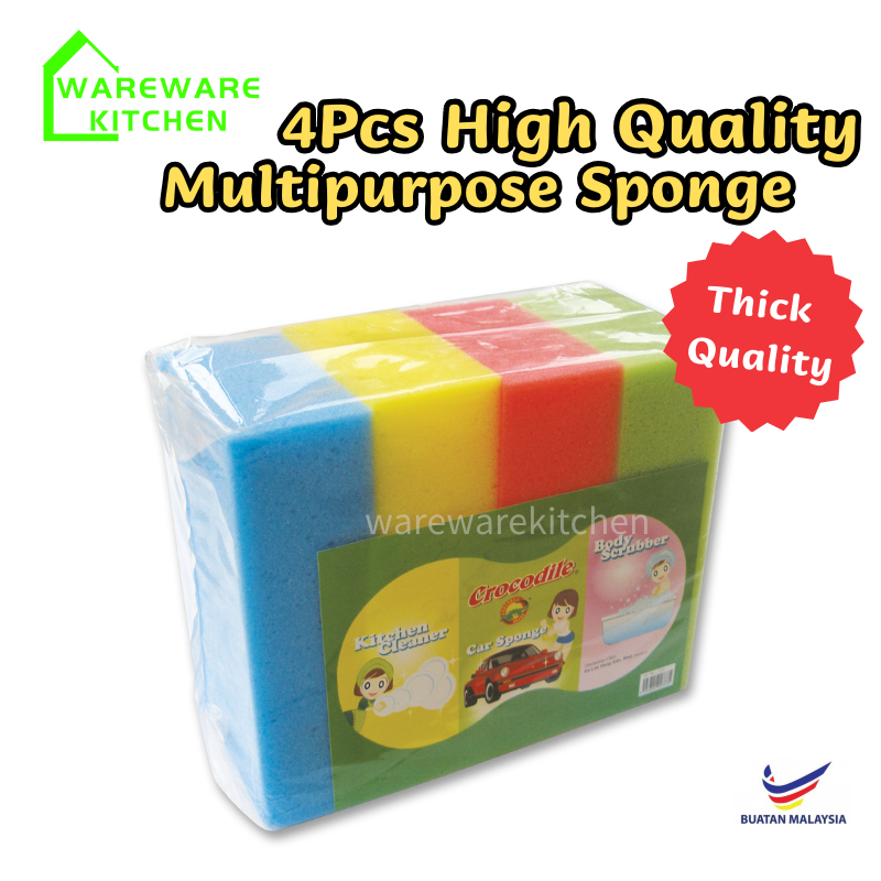 4Pcs/pack High Quality Thick Multipurpose Sponge High Dense Sponge Span ...