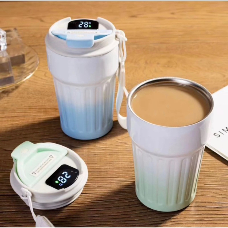 Ocean_ Colorful Digital Coffee Mug Flask Insulated 304 Stainless Steel ...