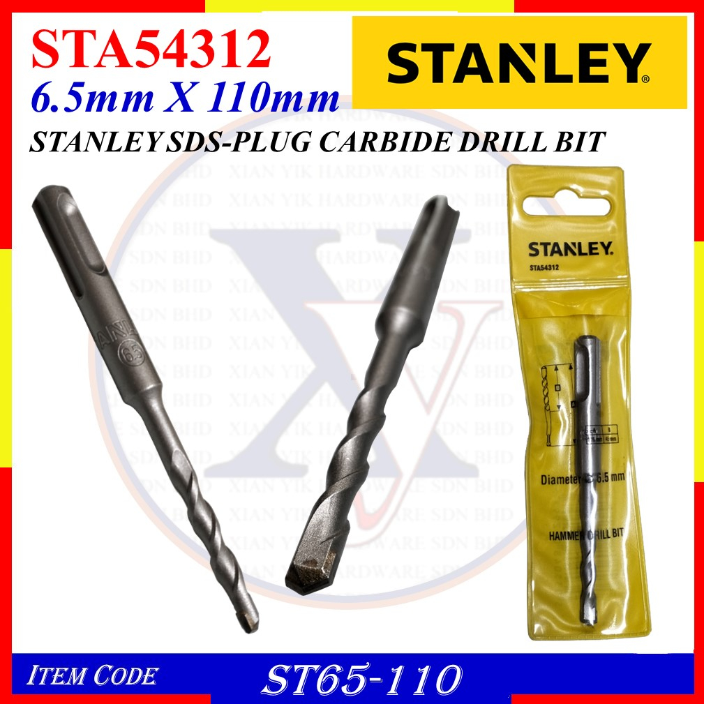 6.5mm X 110mm STANLEY SDS-PLUG CARBIDE DRILL BIT (ST65-110 ) | Shopee ...