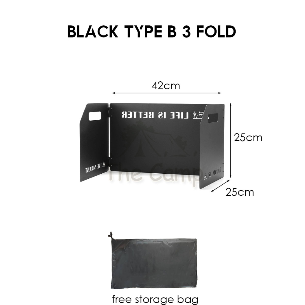 Foldable Outdoor Windshield 3 4 Fold Top Stove Windscreen Wind Sheild ...