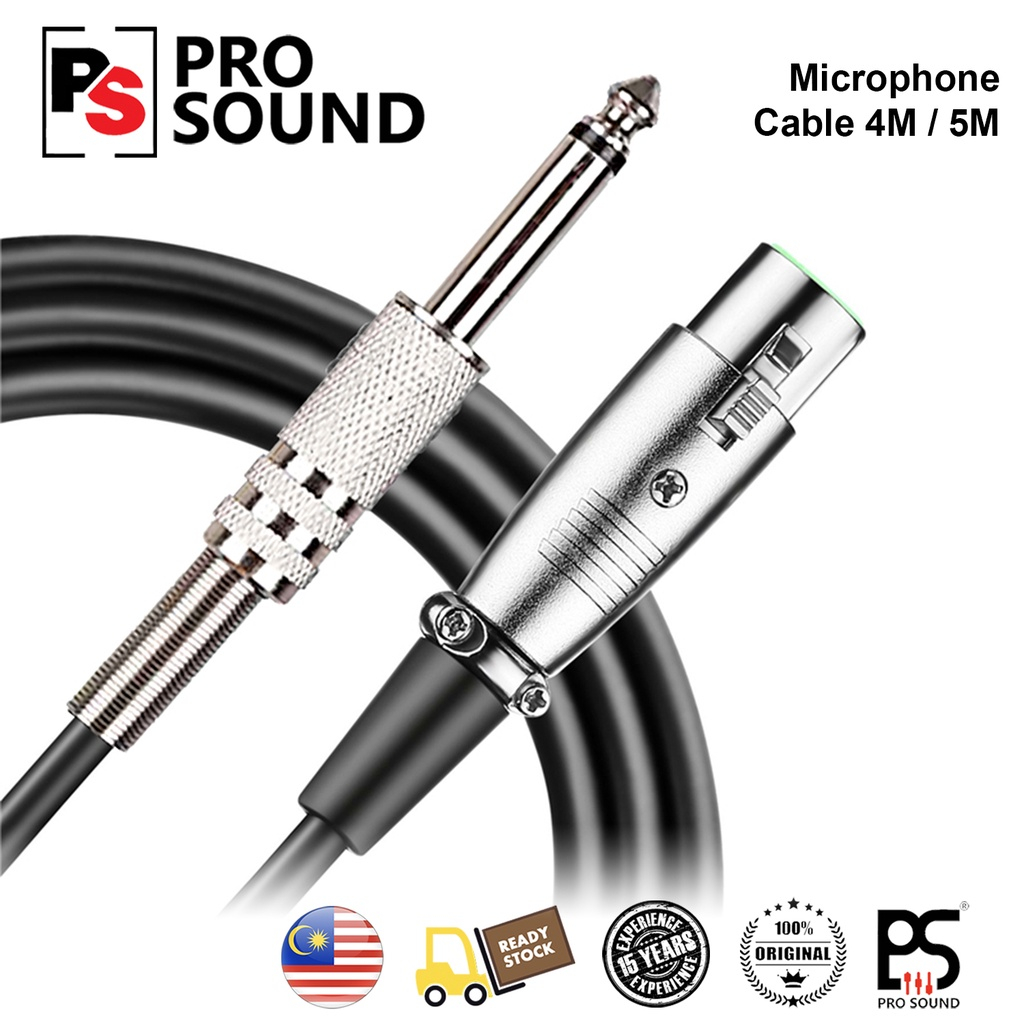 PS PRO SOUND Premium Microphone Cable (6.35MM MONO MALE TO XLR FEMALE ...