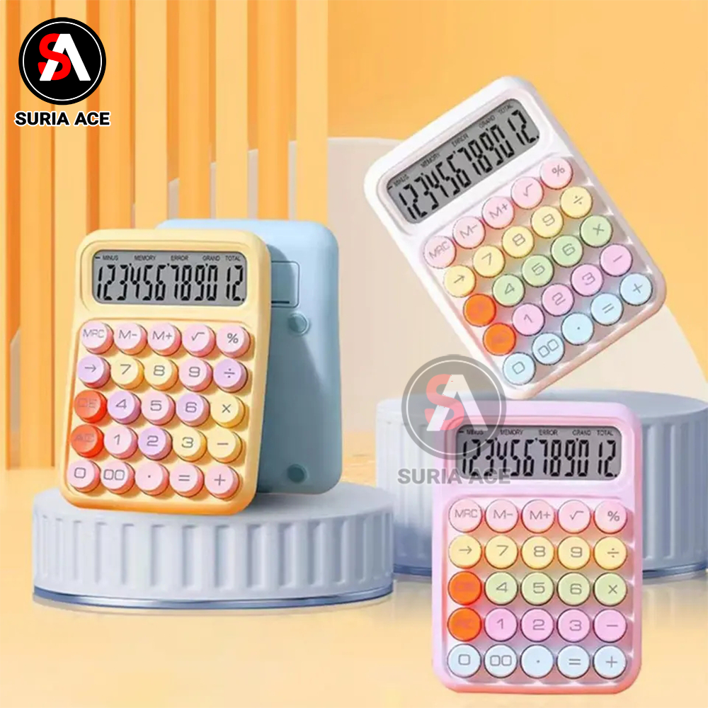 Pocket Student Office 12 Digits Simple Candy Colour Portable Small Thin ...