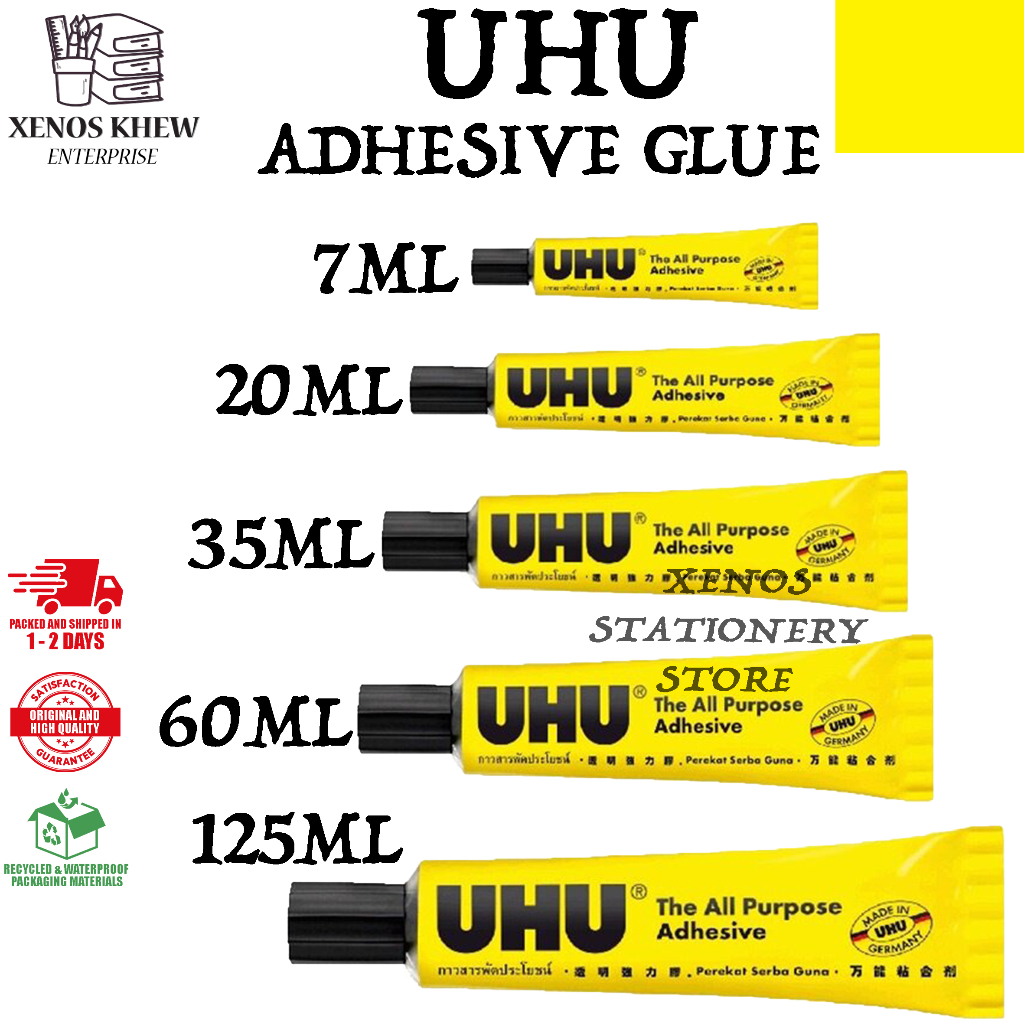 UHU GLUE ALL PURPOSE ADHESIVE GLUE 7ML / 20ML / 35ML / 60ML UHU 7G ...