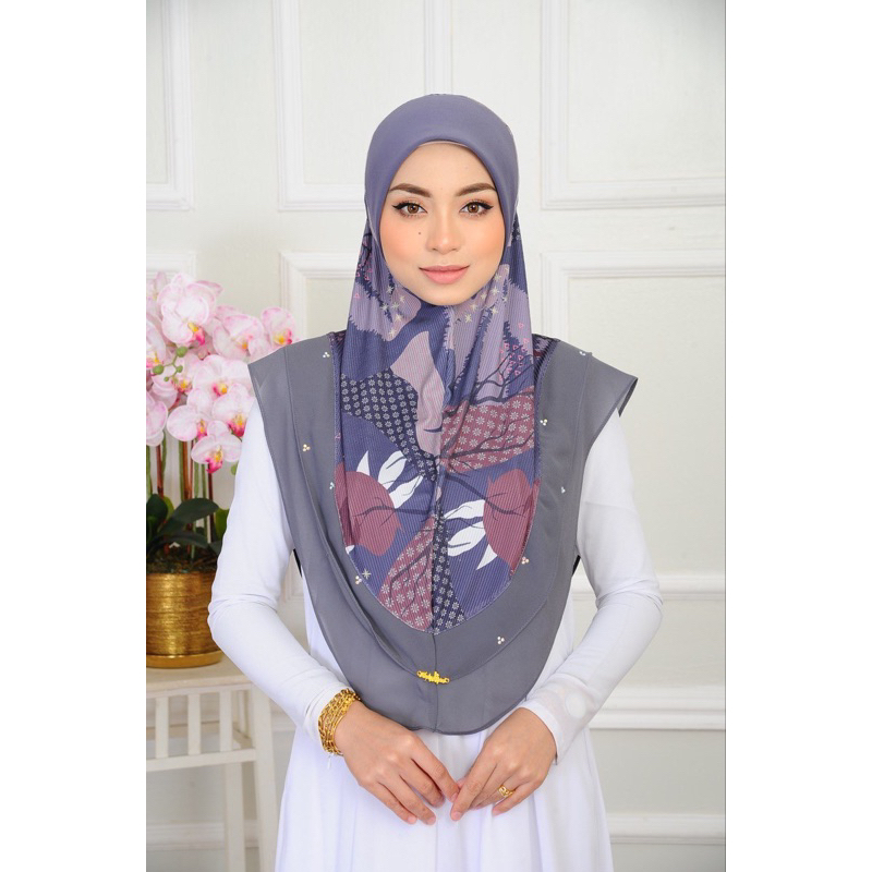 Tudung Corak 2 Layer Cotton Ribbed Batu | Corak Instant | Tudung ...
