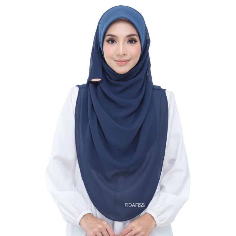 FiDAFiSS Tudung Sarung Calista double layer chiffon curved cutting ...