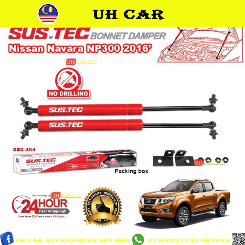 (SUSTEC) Nissan Navara Np300 Pro 4x Front Bonnet Damper Hood Damper Absorber Lifter | Shopee ...