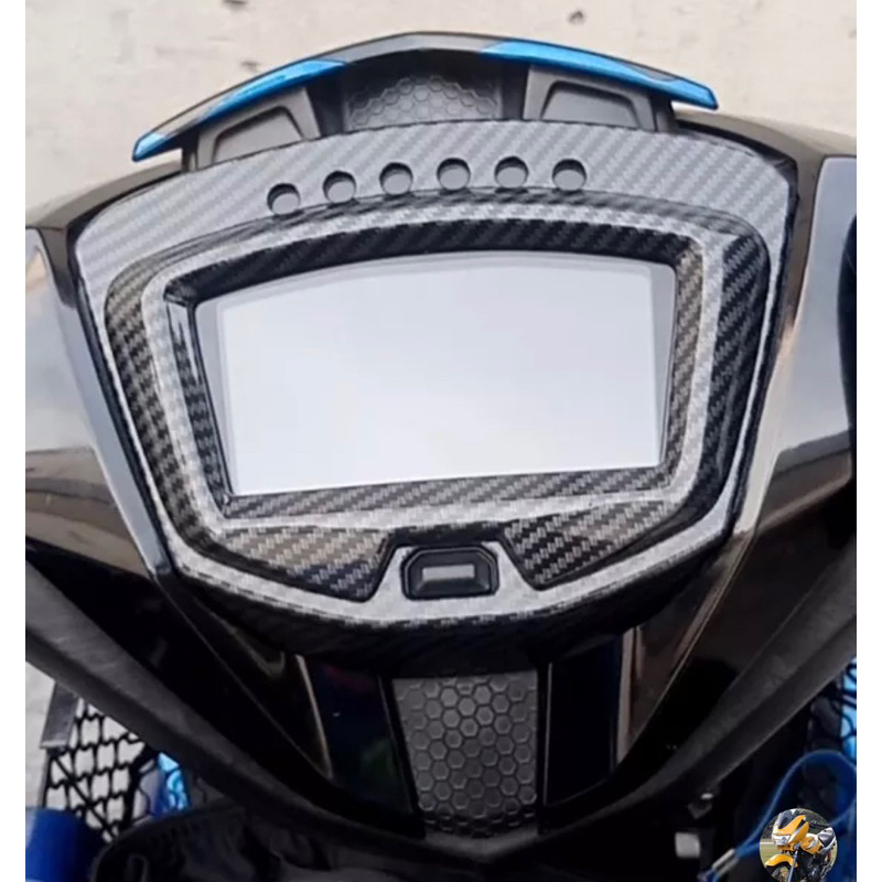 Meter Cover Frame Carbon Y15ZR V2 Meter Y15 V2 Black Cover Set Cermin ...