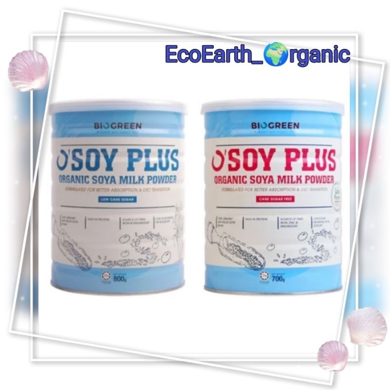 Biogreen O'soy Plus Organic Soya Milk Powder Low sugar 800g/Sugar Free ...