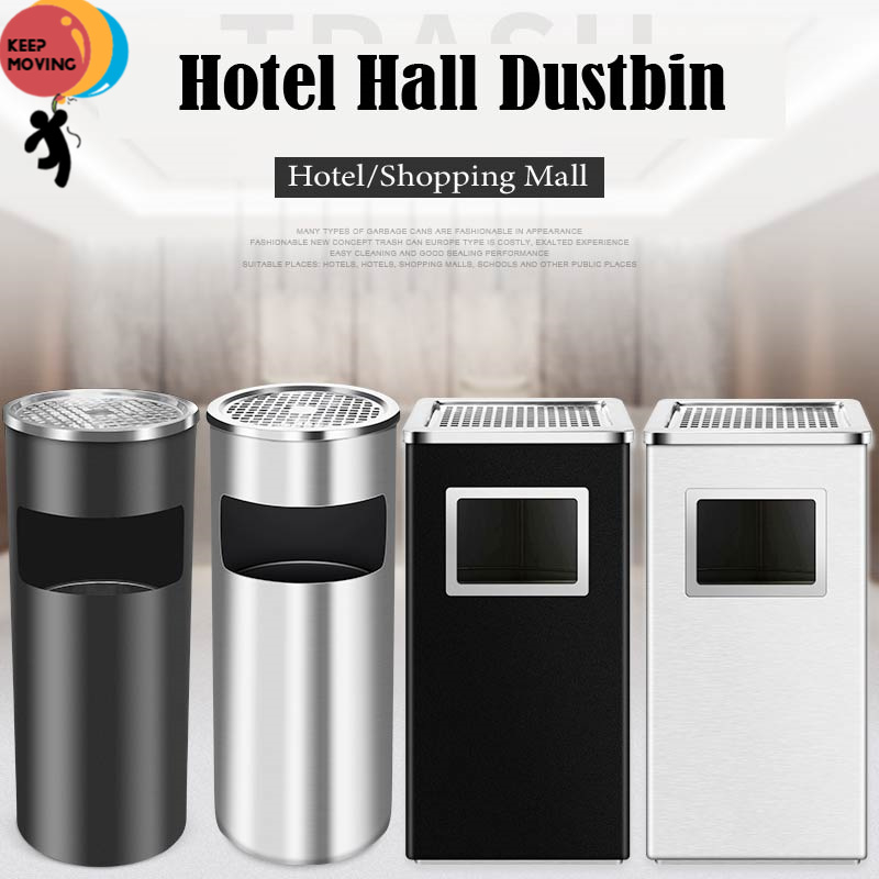 Stainless Steel Dustbin With Inner Bucket and Top Ash Tray Trash Bin ...