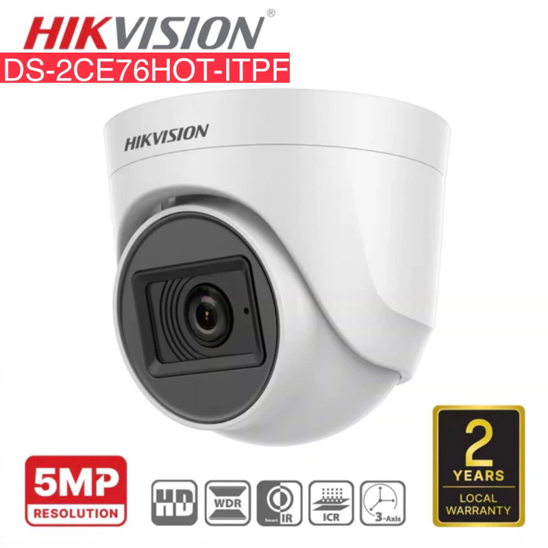 HIKVISION CCTV DS-2CE76H0T-ITPF 5MP Indoor Dome (2.8MM)5MP Turbo Full HD 1920P 4 In 1 AHD/CVI ...