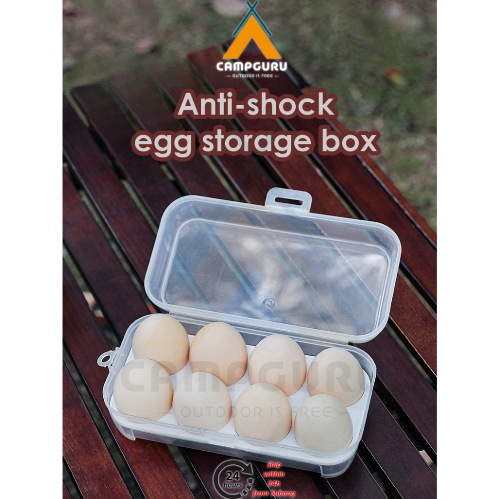 CAMPGURU anti-shock Egg Storage Box PP Food Container Anti Extrusion ...