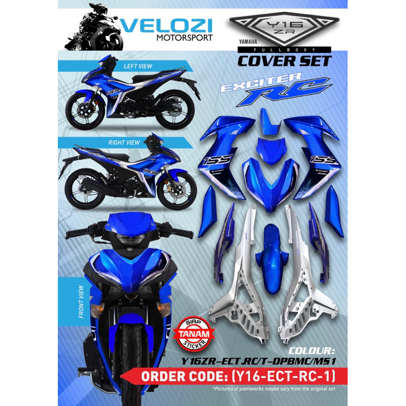 VELOZI YAMAHA Y16 Y16ZR (NOT ABS) SPROT EXCITER RC DPBMC MS1 BODY KIT ...