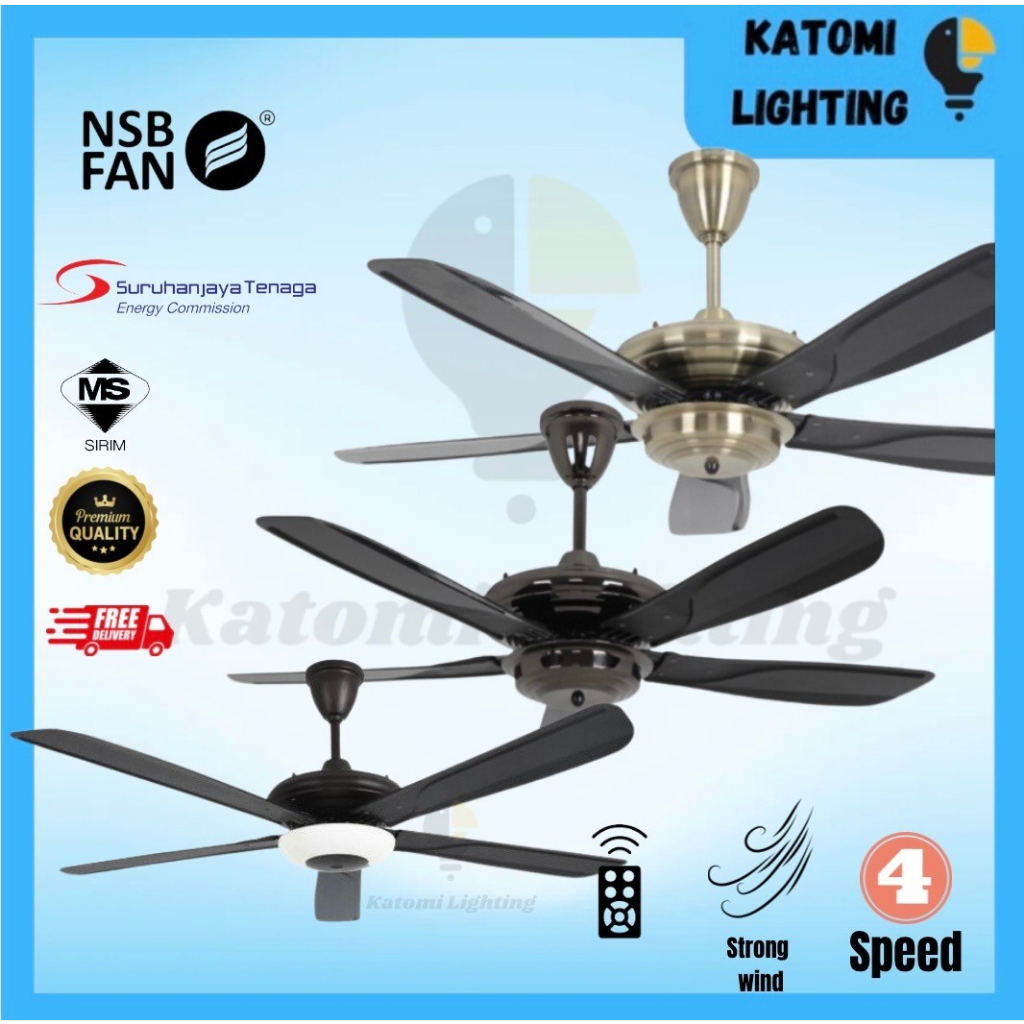 NSB FAN X-Treme MAX Powerful 54” & 42” CEILING FAN 5 Blades With Remote ...