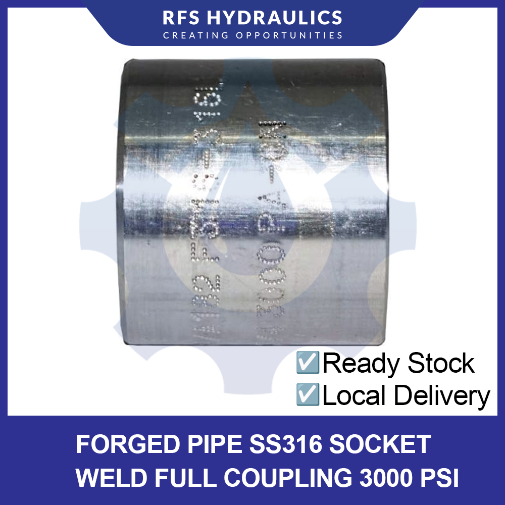 RFS Stainless Steel SS316, 1/8" to 1 1/2" Socket Weld Full Coupling ...