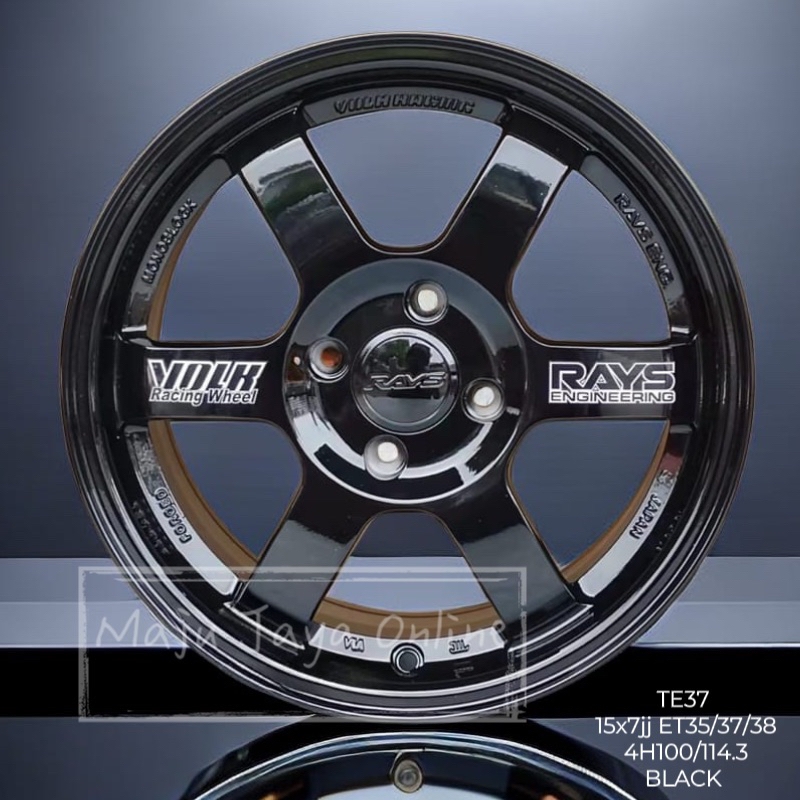 NEW SPORT RIM 15” RAYS TE37 15Inch 4,5H100/114(1set 4pcs)Proton Wira Perodua Alza Axia Myvi ...