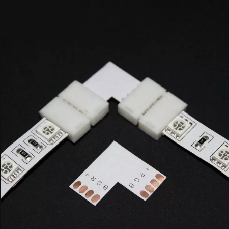 LED Strip 4 Pin Rgb Connector Clip Adapter L Shape for 3528 2835 5050 ...