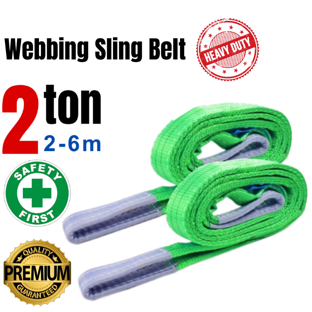 2 TON POLYESTER WEBBING SLING Belt / SLING BELT / TALI ANGKAT Webbing Flat Sling (2M,3M,4M,5M,6M ...
