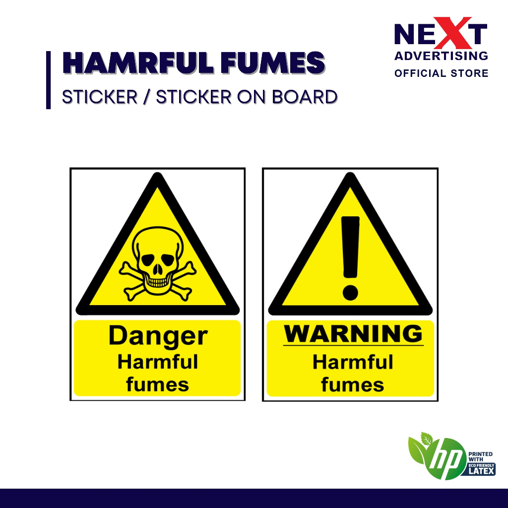 Harmful Fumes Warning Sign | Sticker On Board | Shopee Malaysia