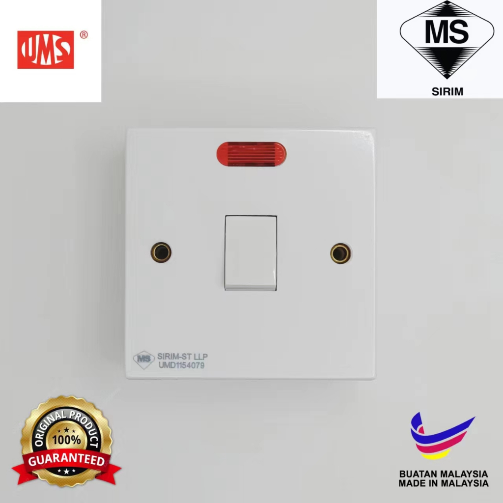 UMS WH220N 20A DP Switch with Neon(Water Heater Air Cond Switch) | Shopee Malaysia
