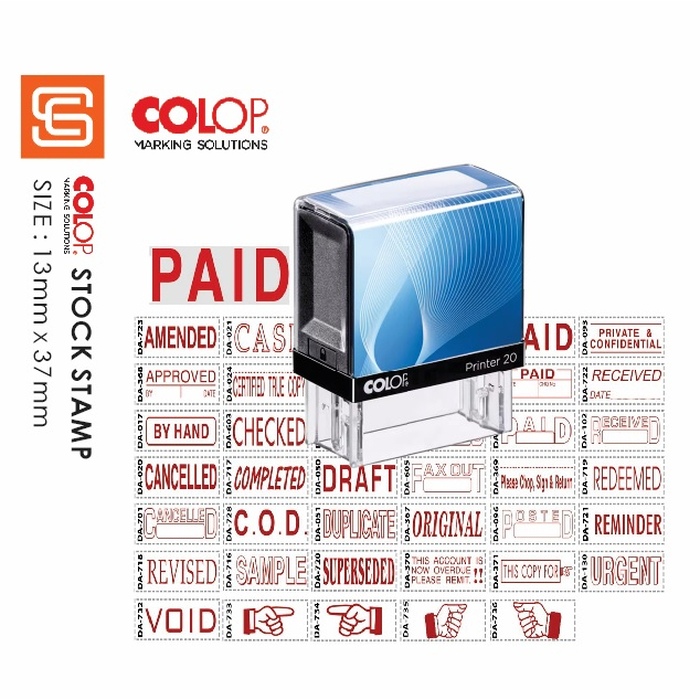 COLOP PRINTER LINE P20 STOCK STAMP (SIZE: 13 x 37mm) | Shopee Malaysia