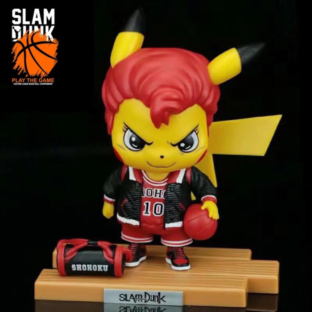 Pokemon x Slam Dunk Pikachu Cos Sakuragi Hanamichi Mini Figure ...