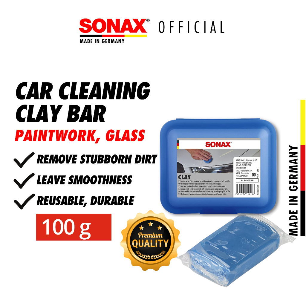 SONAX Cleaning Clay 100g Premium Quality High Grade Fine Car Paint ...