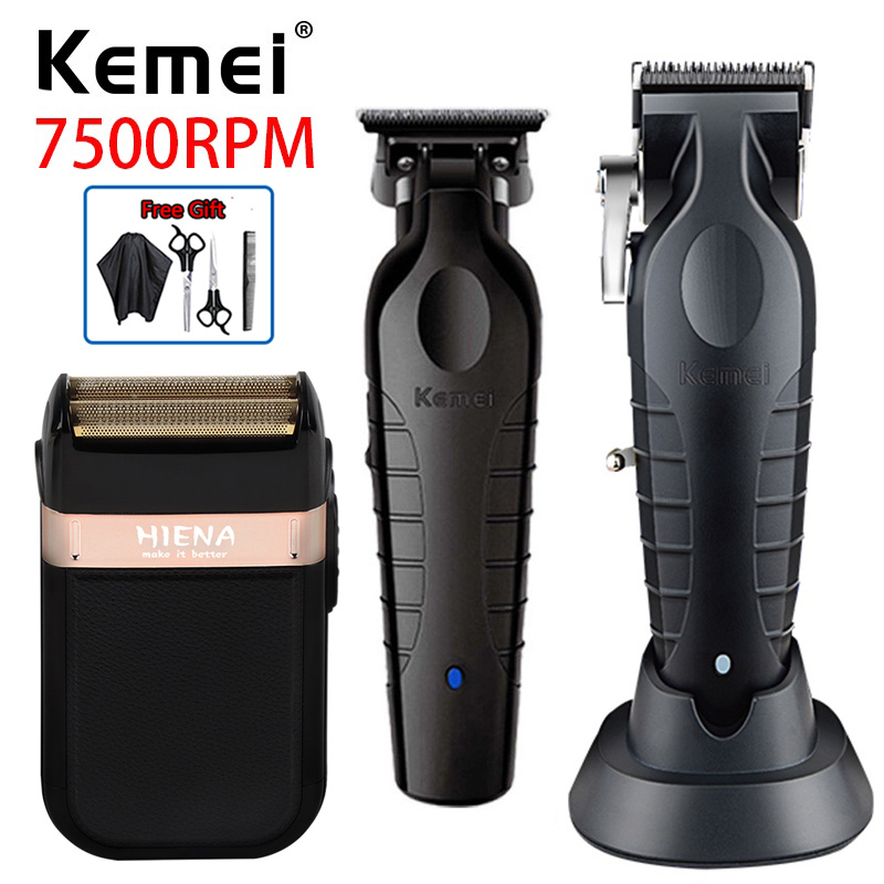 Kemei KM-2299 Professional Hair Trimmer Detailer Barber Electric Clipper Cordless Finish Cutting ...