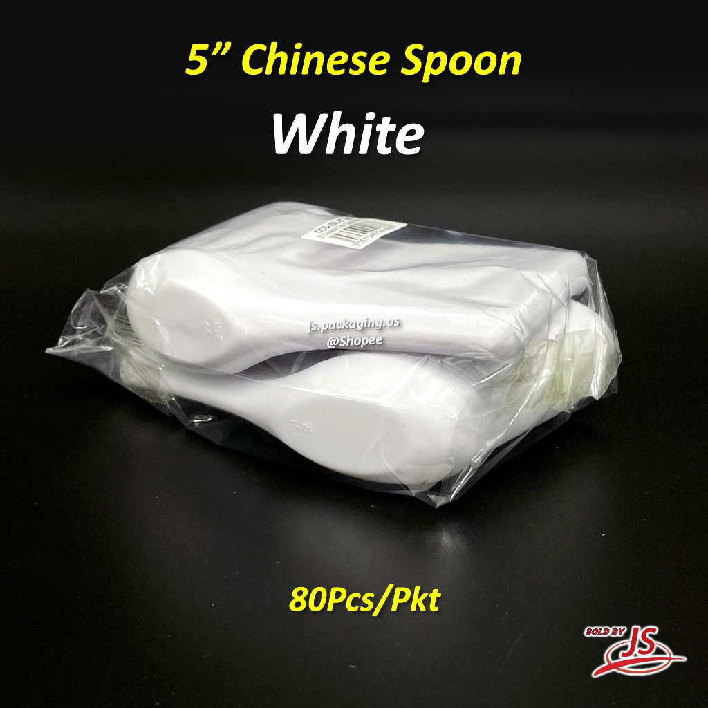 5“ Clear Plastic Chinese Spoon / Sudu Plastik Disposable | Shopee Malaysia