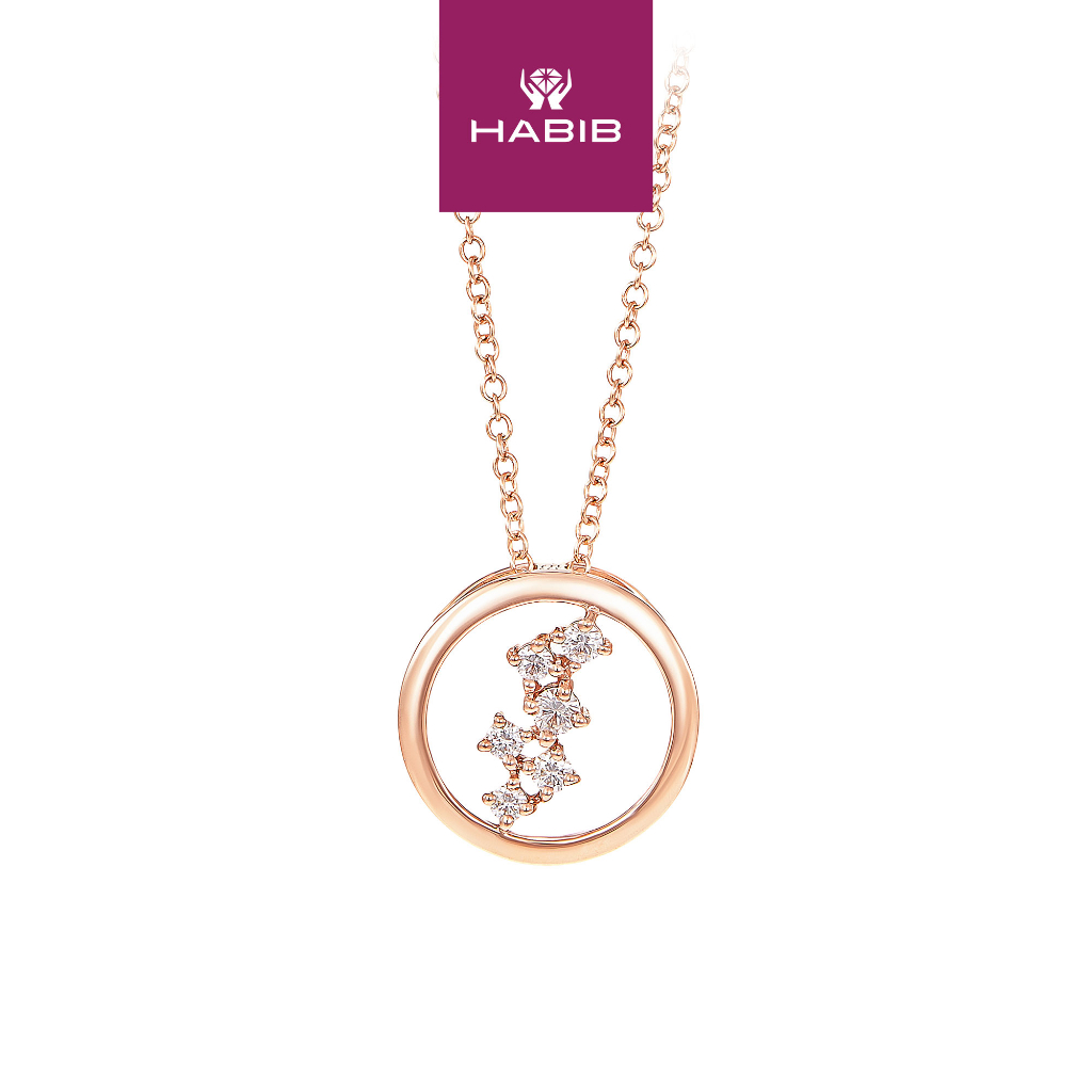 HABIB Chic Collection Round Diamond Necklace in 375/9K Rose Gold ...