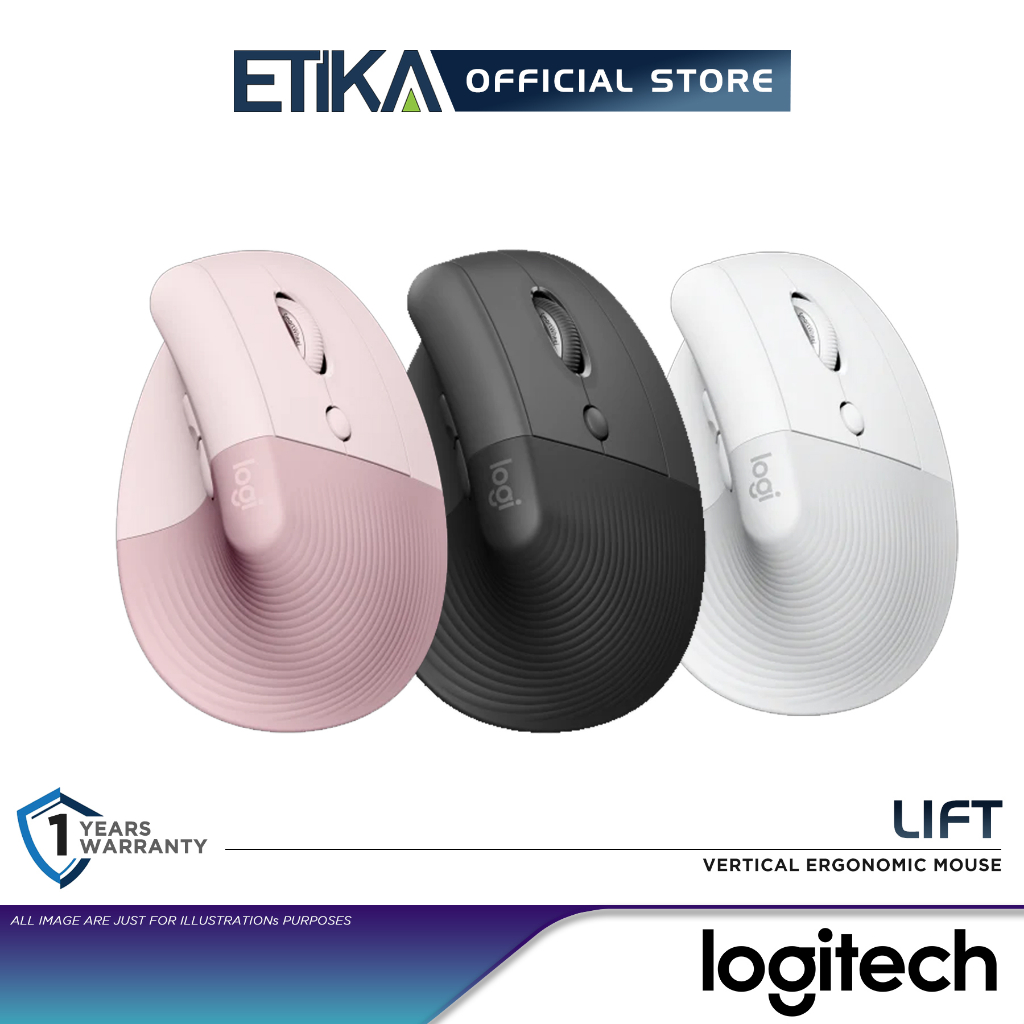 Logitech LIFT Vertical Ergonomic Mouse | Rose | Off-White | Graphite ...