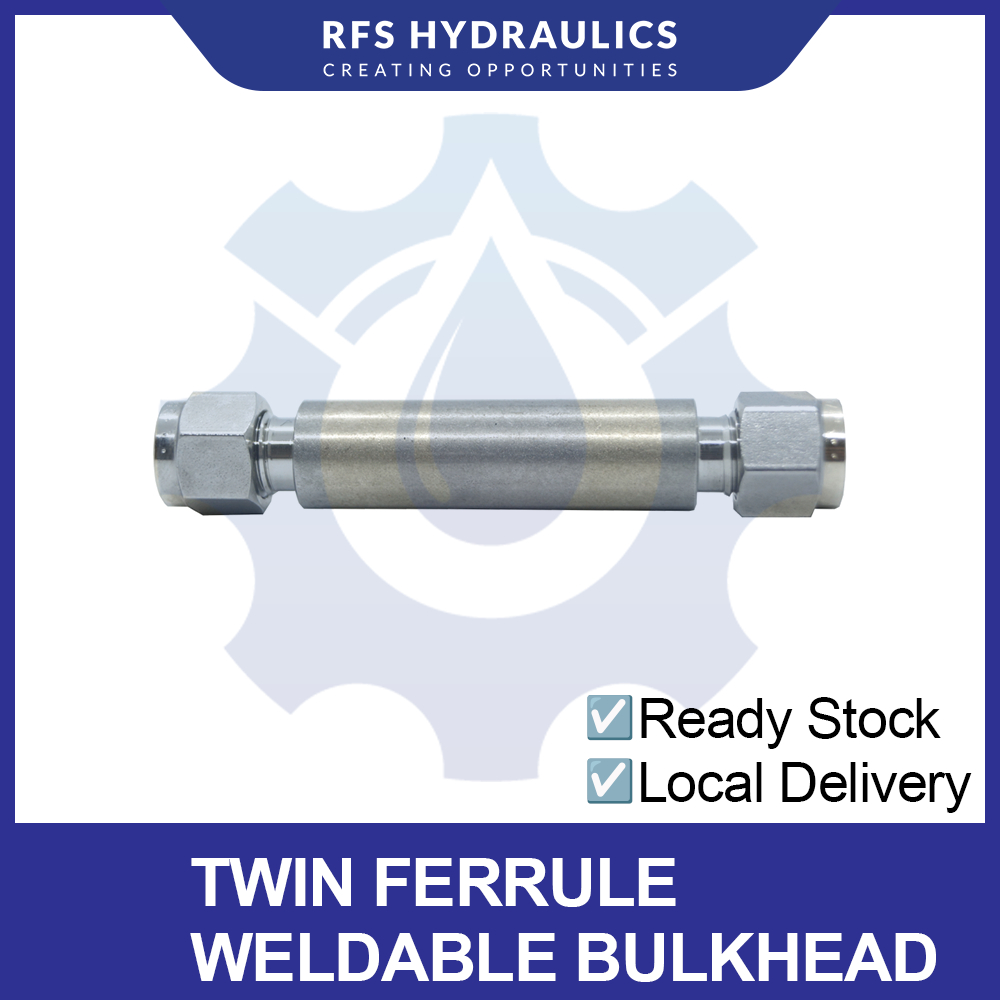 RFS Stainless Steel SS316, 10MM OD to 25MM OD NPT Weldable Bulkhead with Double Ferrule ...